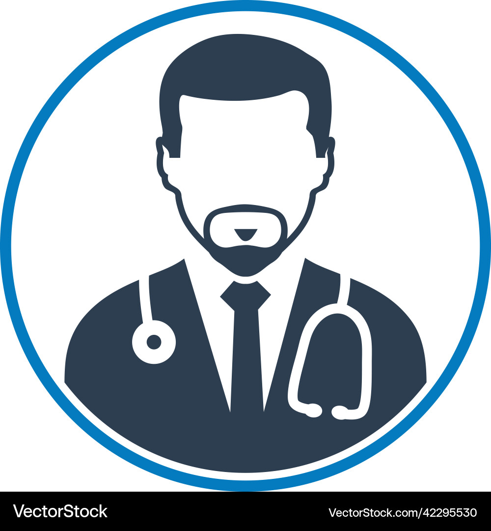 Male doctor profile icon flat style eps Royalty Free Vector