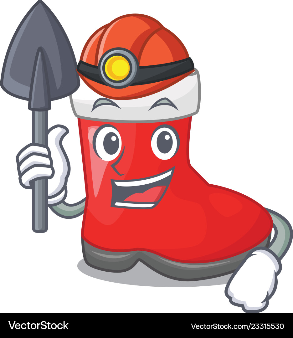 Miner santa boots are on character shelf Vector Image