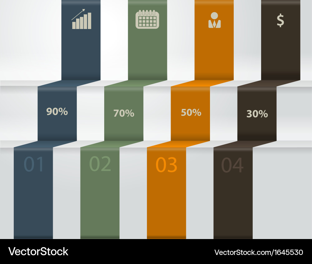 Modern business steps to success charts Royalty Free Vector