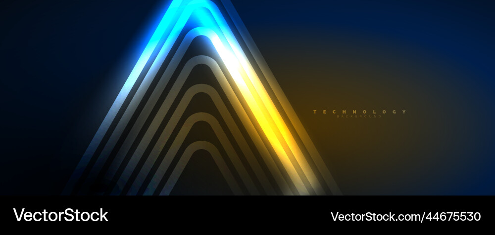 Neon glowing techno lines hi-tech futuristic Vector Image