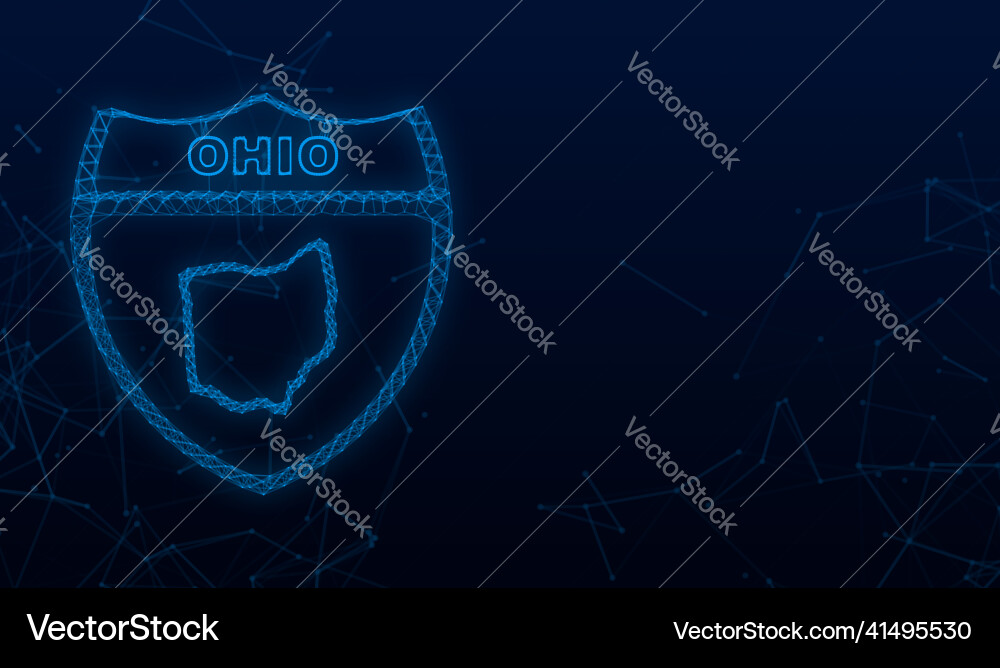 Plexus icon map of the state ohio from Royalty Free Vector
