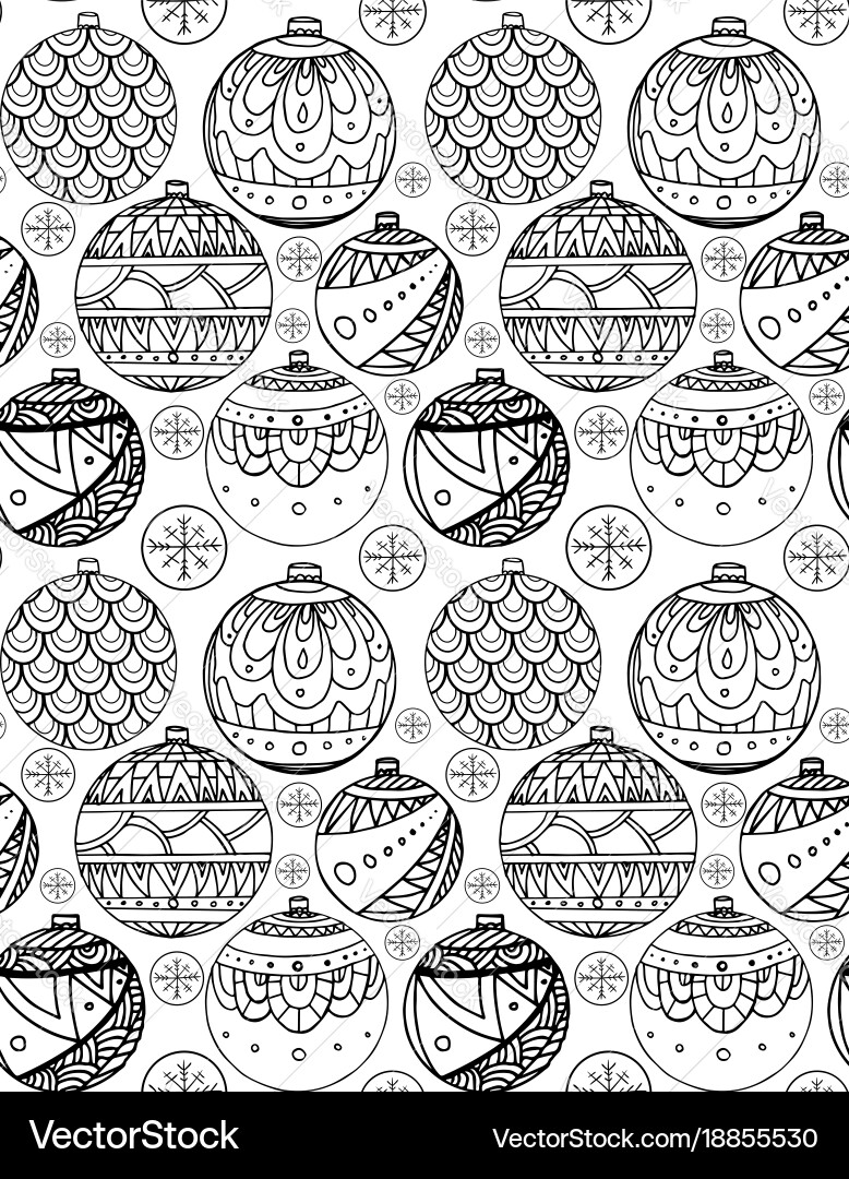 Seamless texture with black and white christmas Vector Image