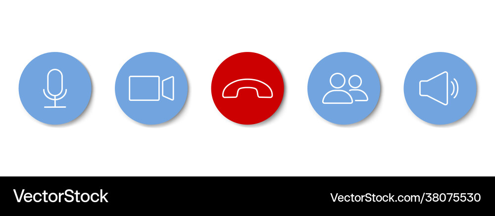 Set video call icons video conference Royalty Free Vector