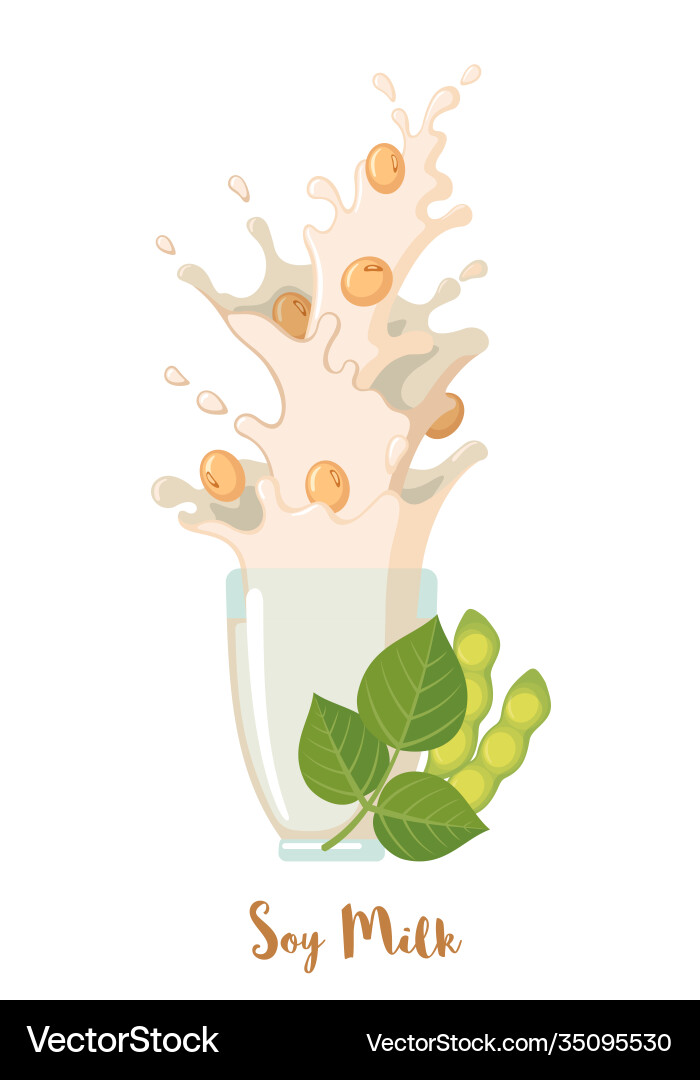 Soy milk icon in flat style isolated Royalty Free Vector