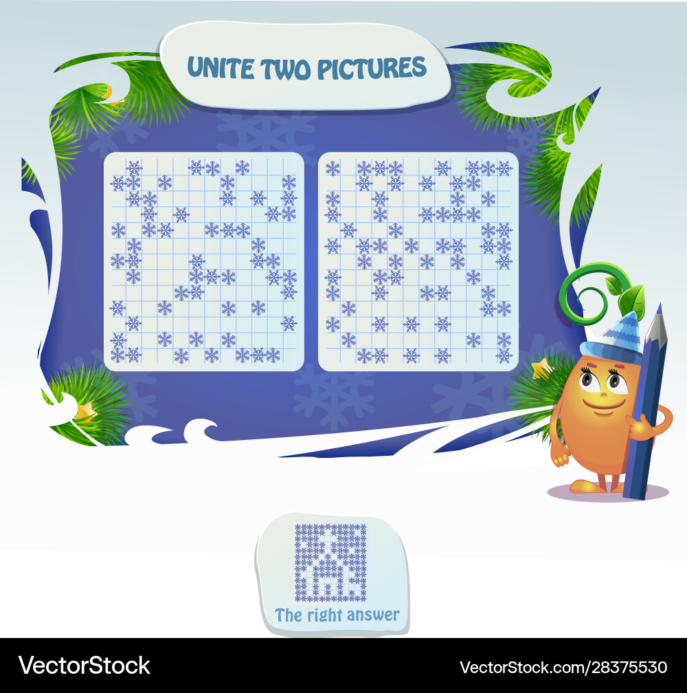 Unite two picture logic book Royalty Free Vector Image