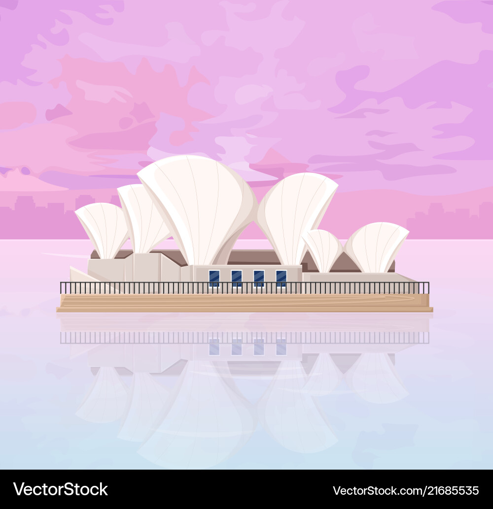Australia architecture famous landmark at sunset Vector Image