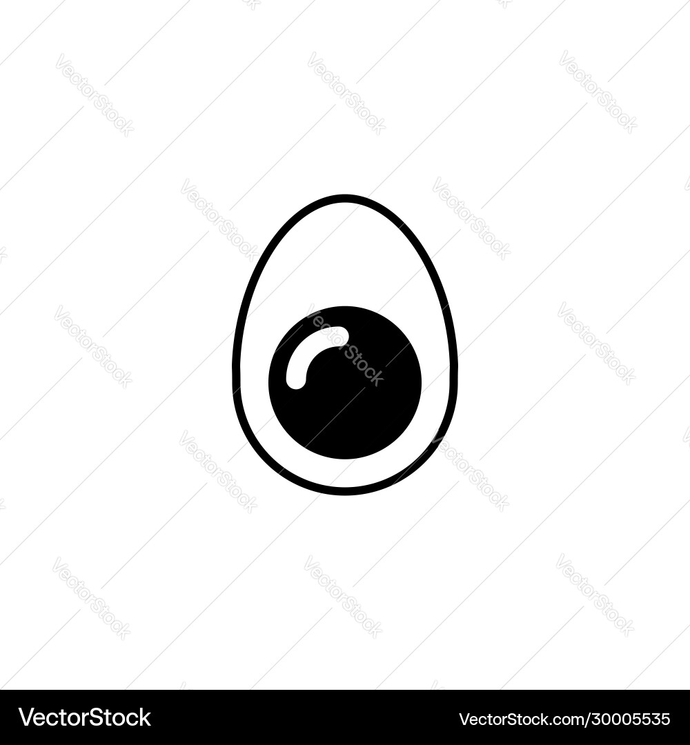 Boiled egg icon isolated on green background Vector Image