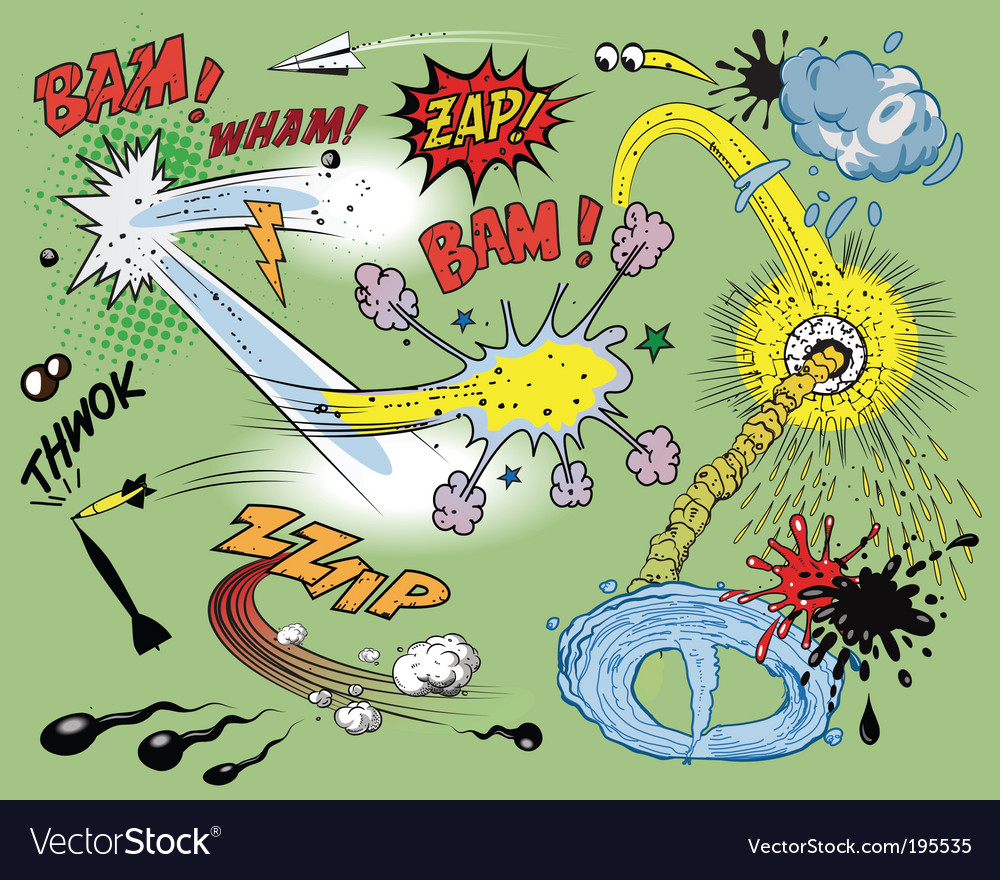 Comic book explosions Royalty Free Vector Image