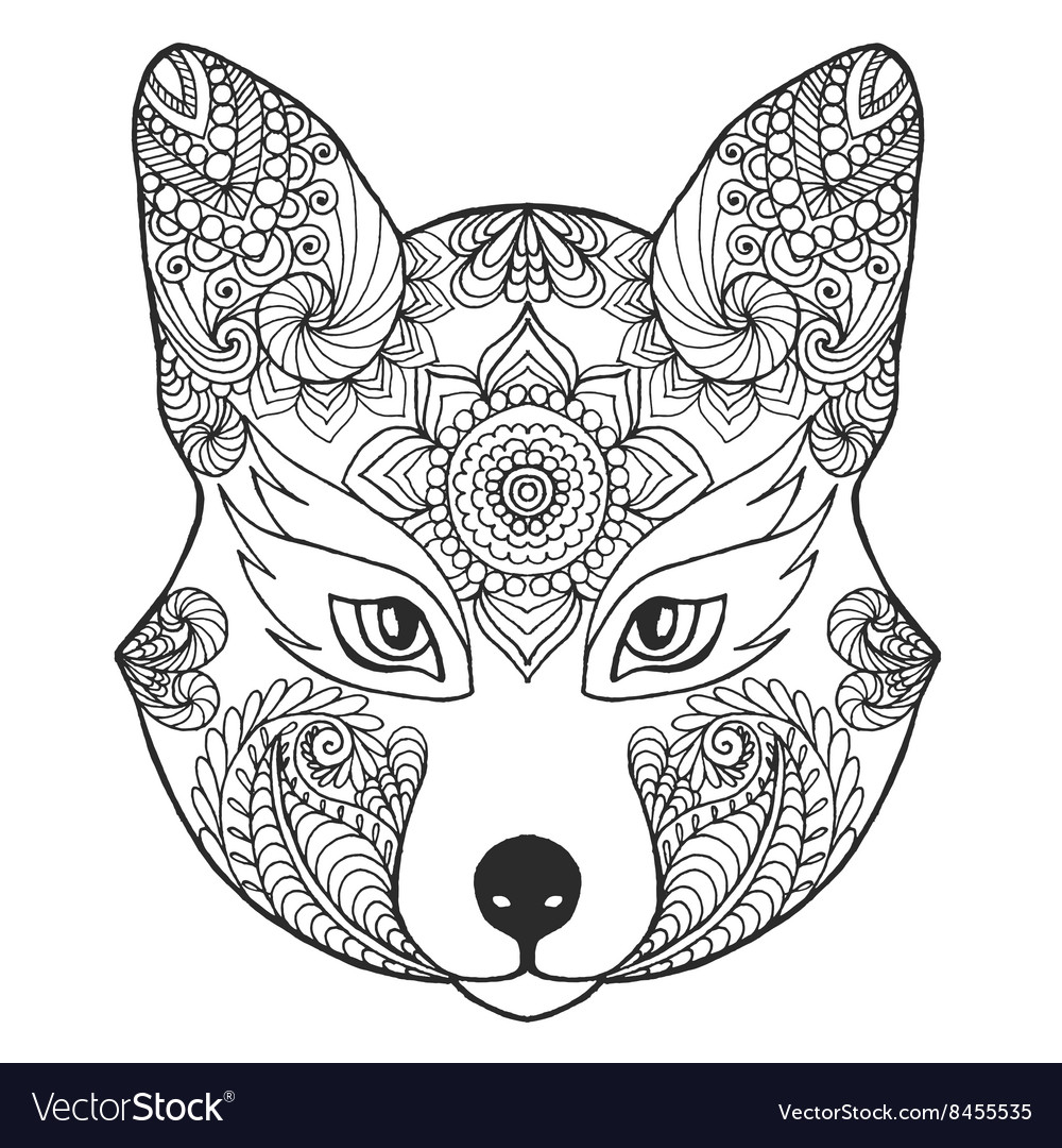 Fox head Royalty Free Vector Image - VectorStock