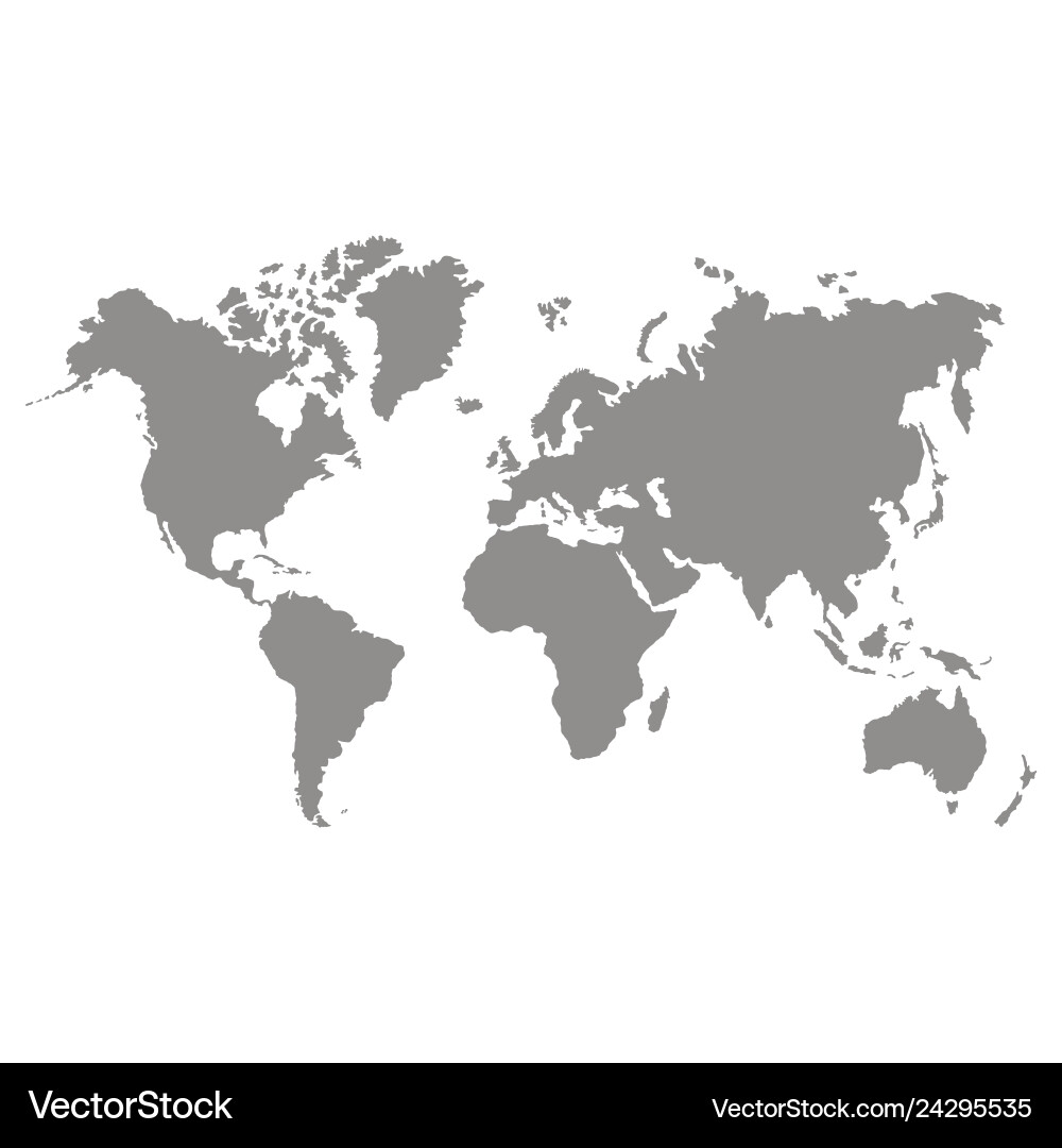 Icon with world map and world continents Vector Image