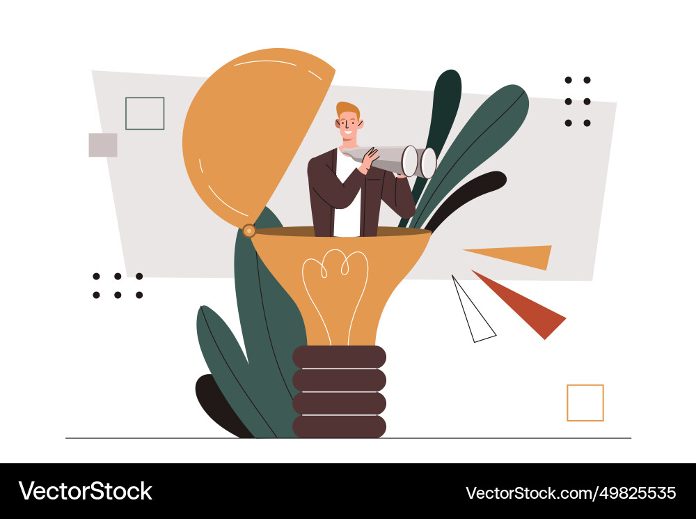 Man with business opportunities Royalty Free Vector Image