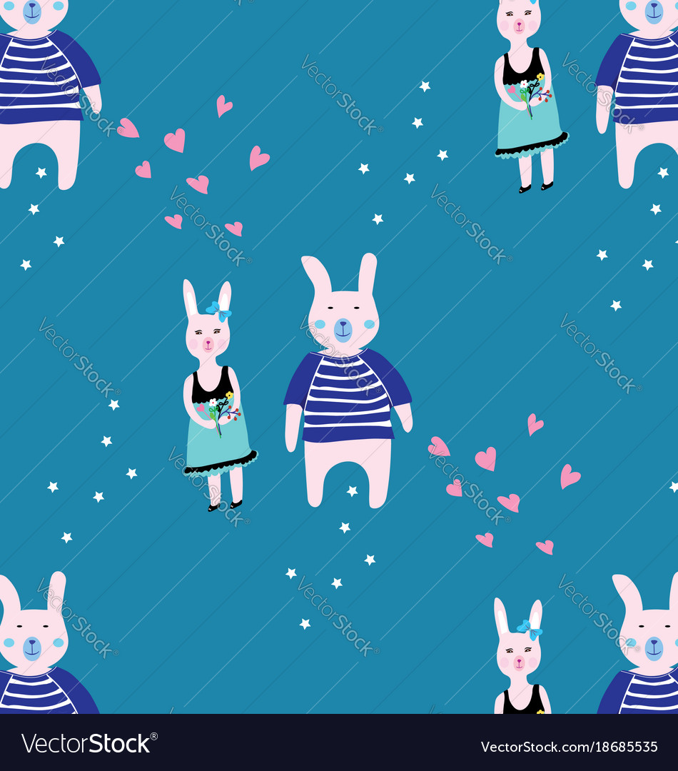 Rabbit pattern Royalty Free Vector Image - VectorStock