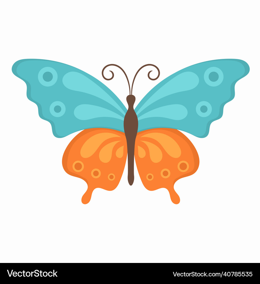 Set colorful flying insects summer butterfly flat Vector Image
