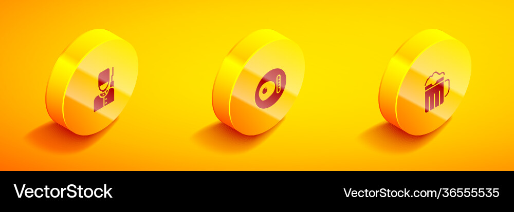 Set isometric british soldier breakfast Royalty Free Vector