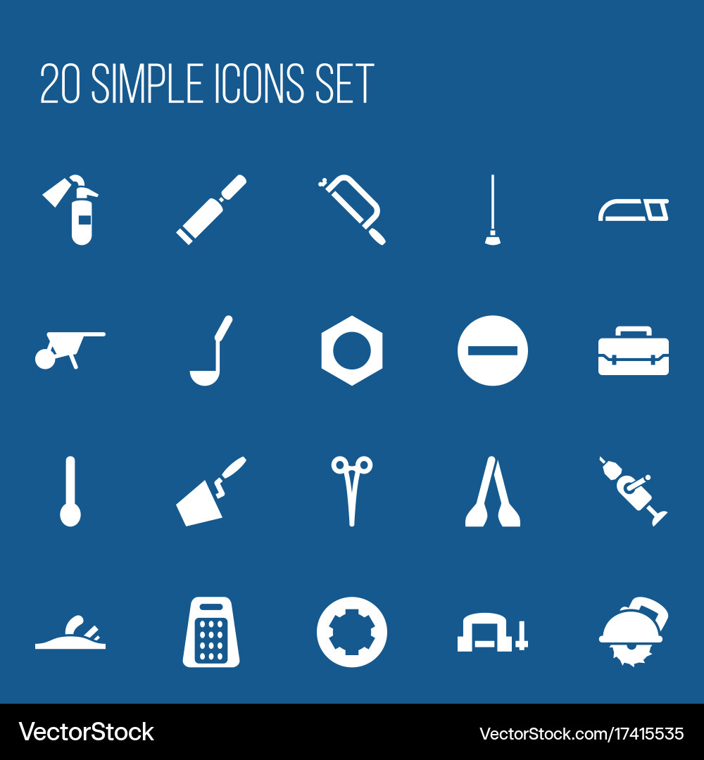 Set of 20 editable equipment icons includes Vector Image