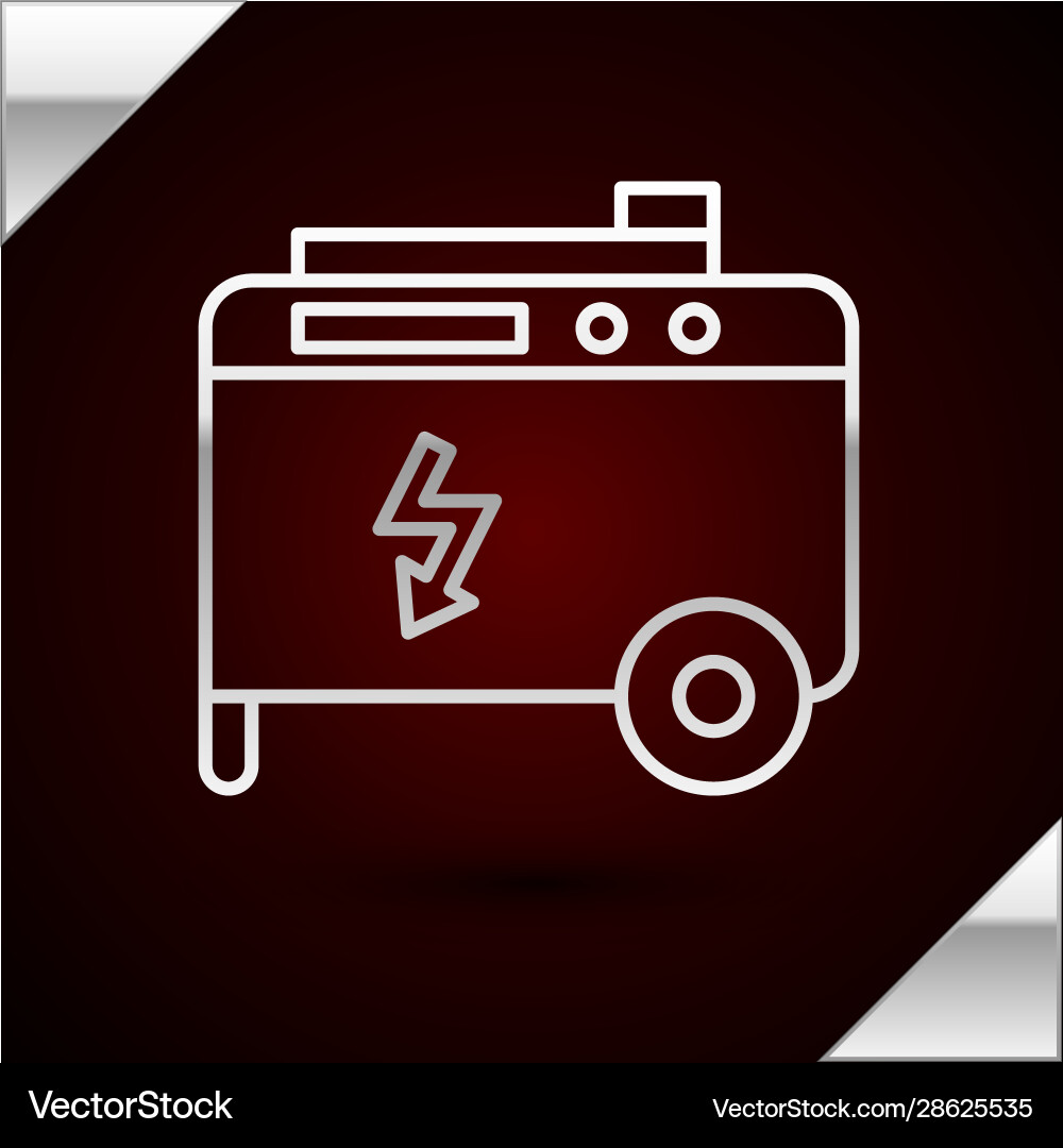 Silver line portable power electric generator icon