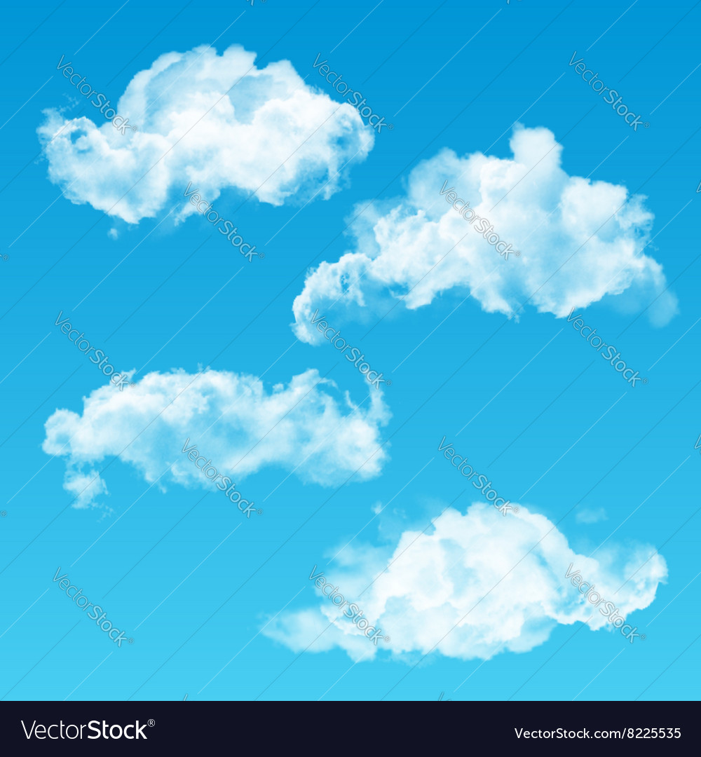Transparent clouds set Royalty Free Vector Image