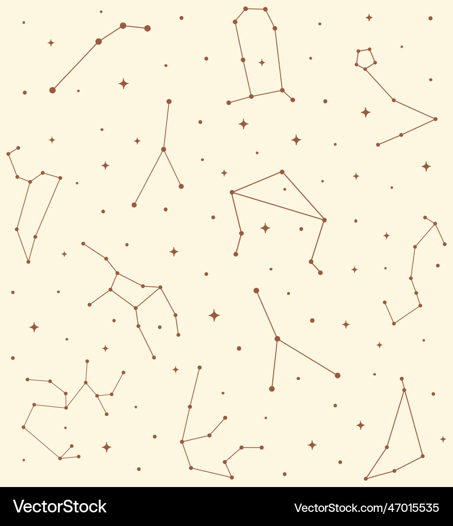Zodiac constellations pattern Royalty Free Vector Image