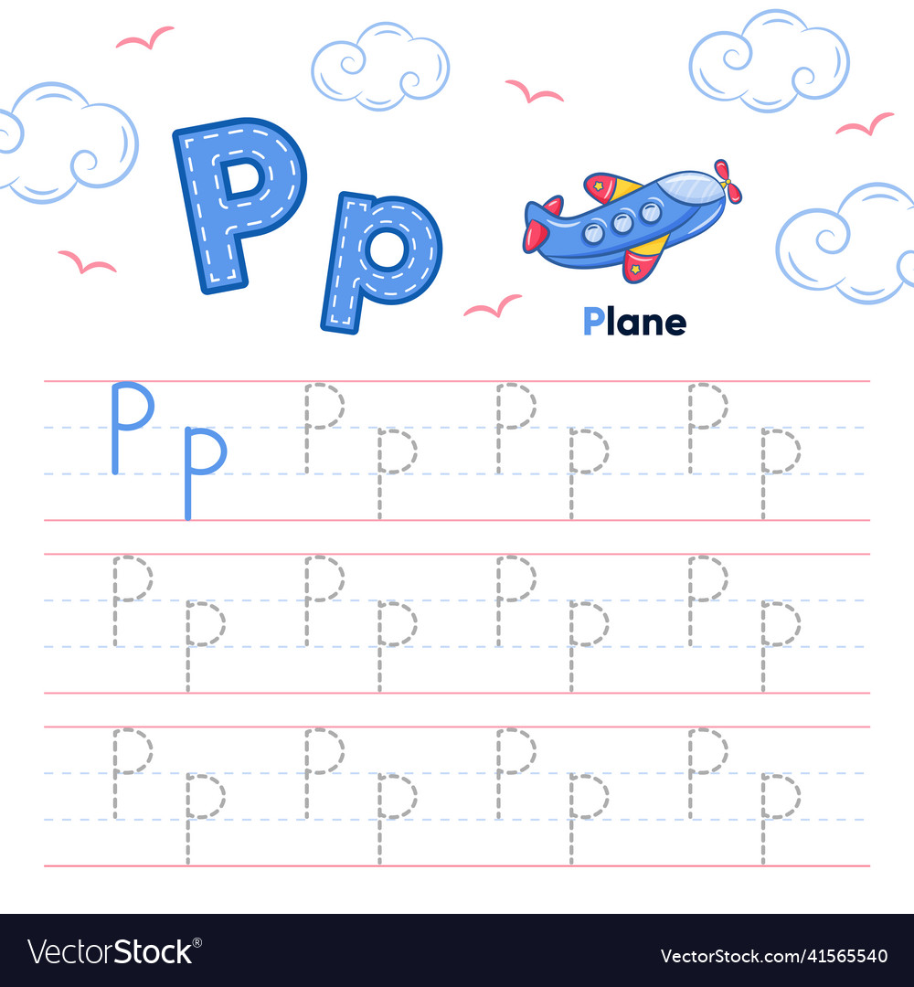 Letra P Worksheets Letter P Tracing Alphabet Worksheets Illustration