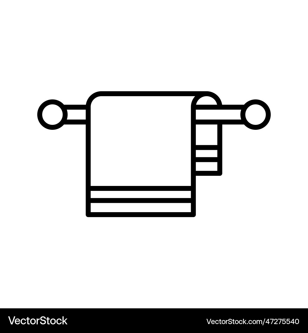 Hand towel icon bath isolated on white Royalty Free Vector