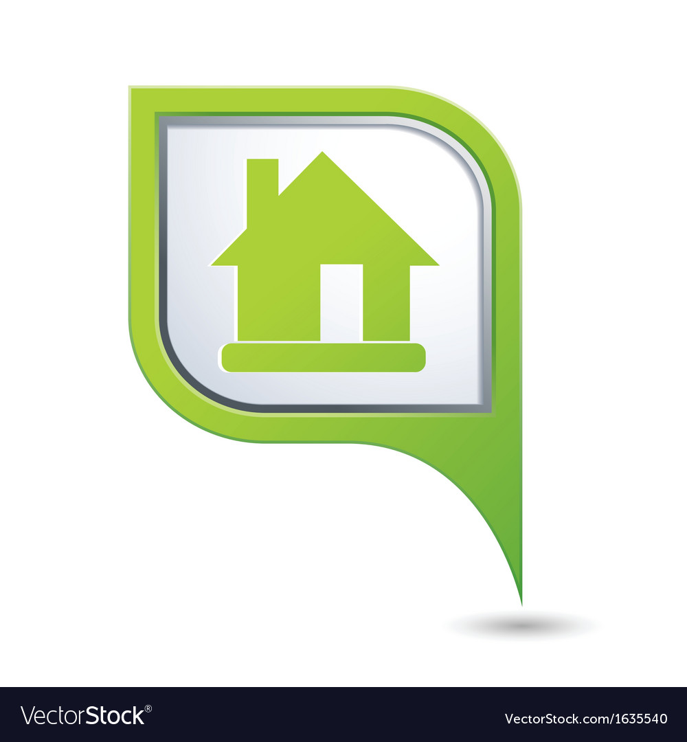 Home icon green map pointer Royalty Free Vector Image