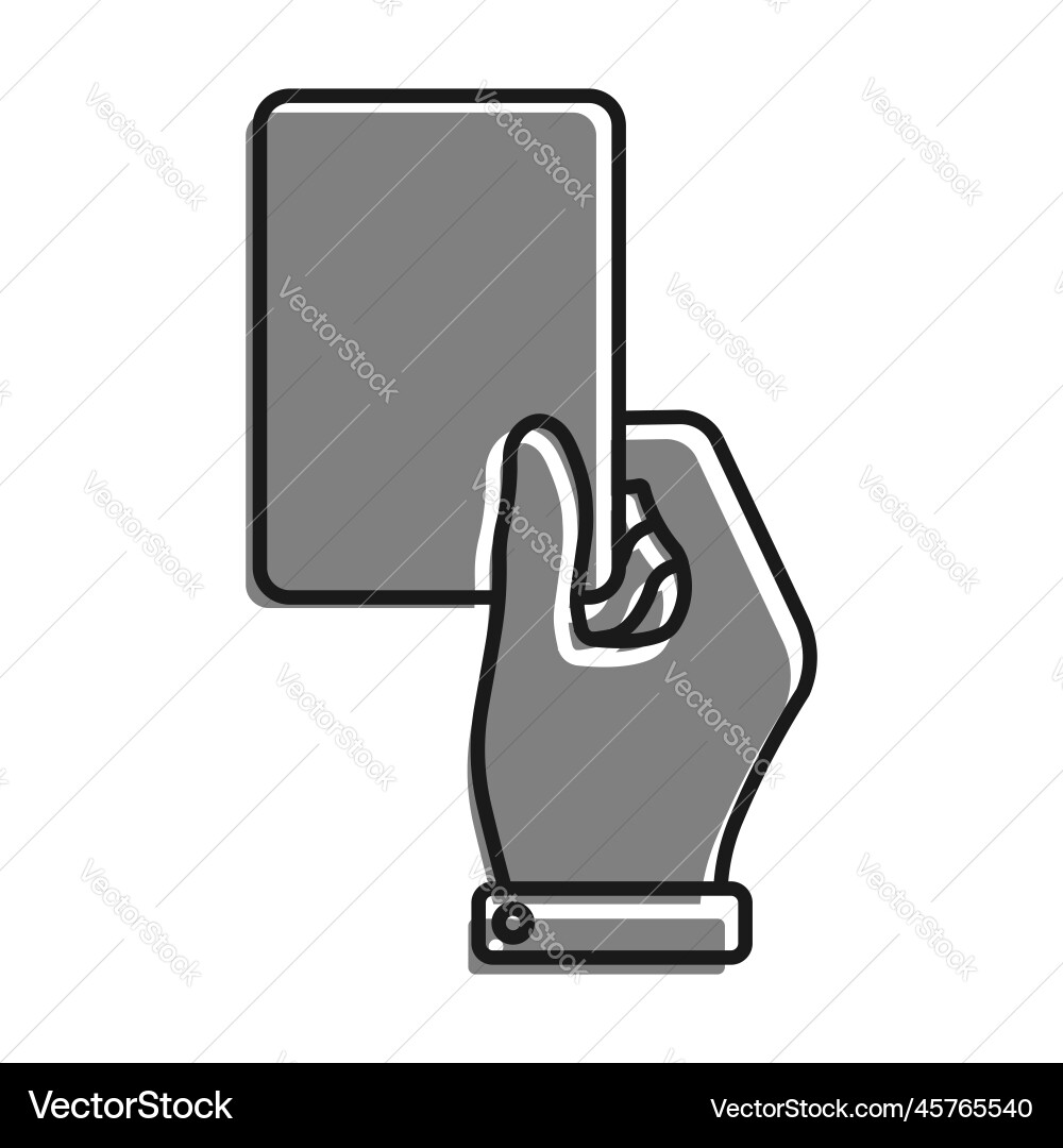 Linear icon sports referee hand showing card Vector Image