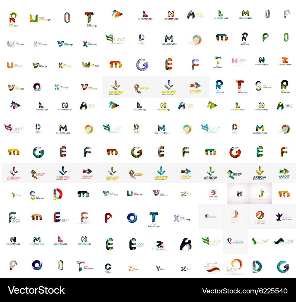 Mega set of letter logos Royalty Free Vector Image