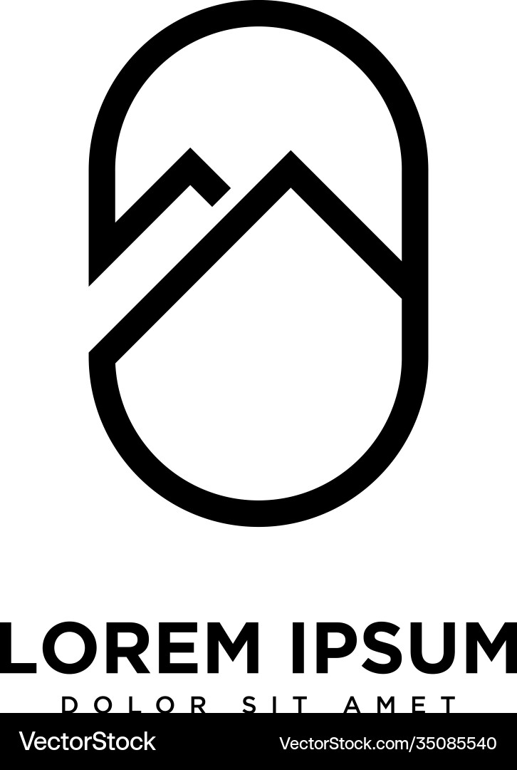Mountain design line landscape symbol Royalty Free Vector