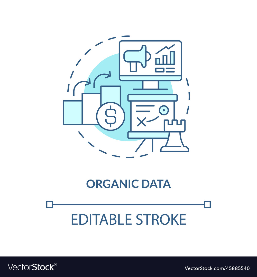 Organic data turquoise concept icon Royalty Free Vector