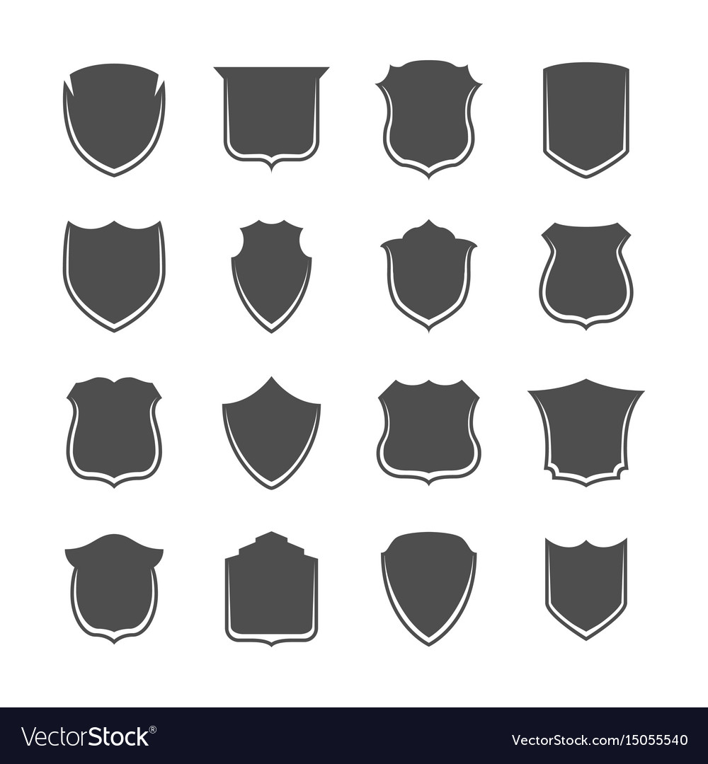 Security shield labels set Royalty Free Vector Image