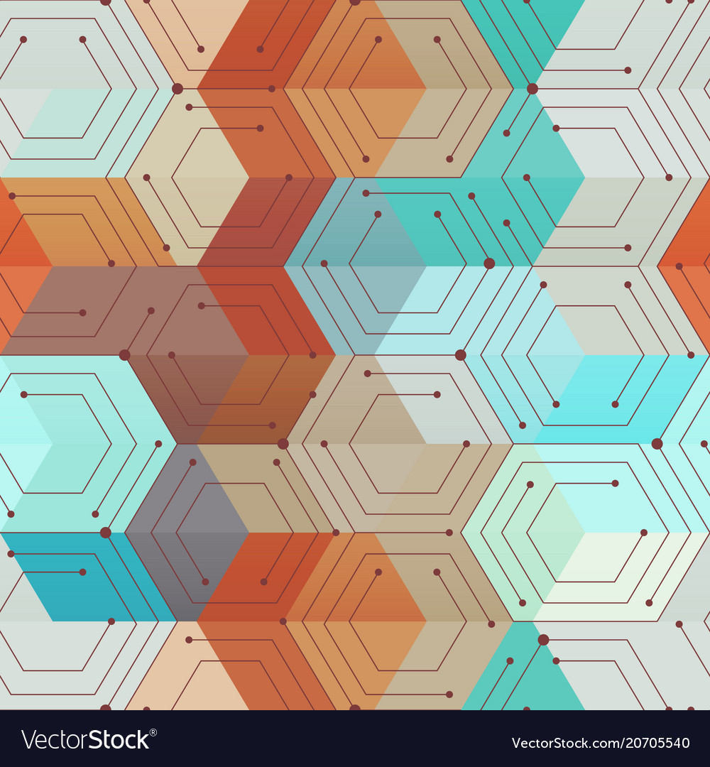 Technology geometric seamless pattern Royalty Free Vector