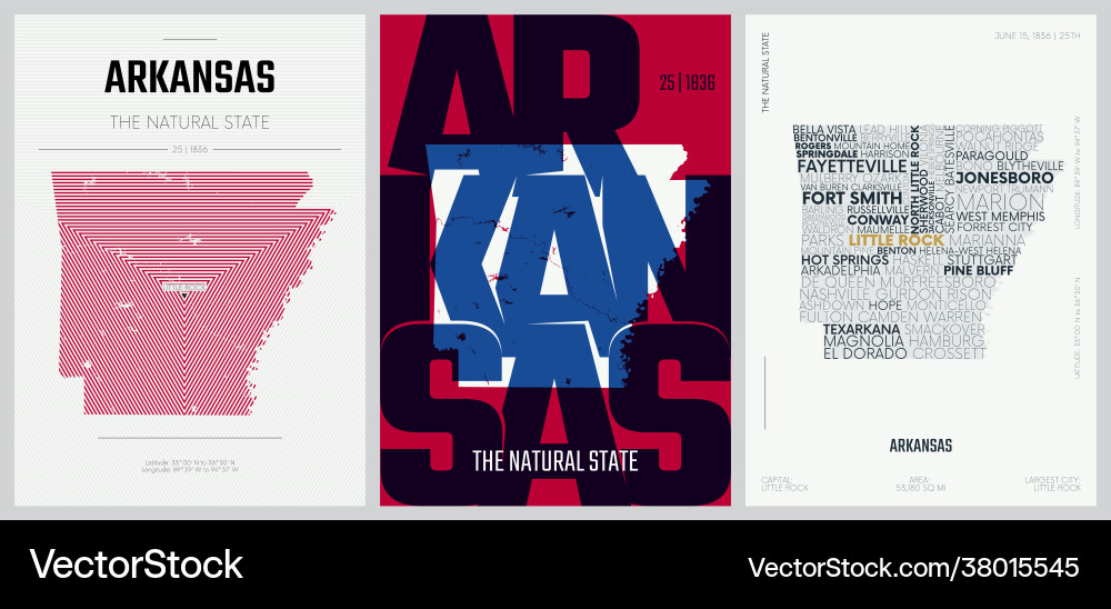 25 50 sets us state posters with name Royalty Free Vector