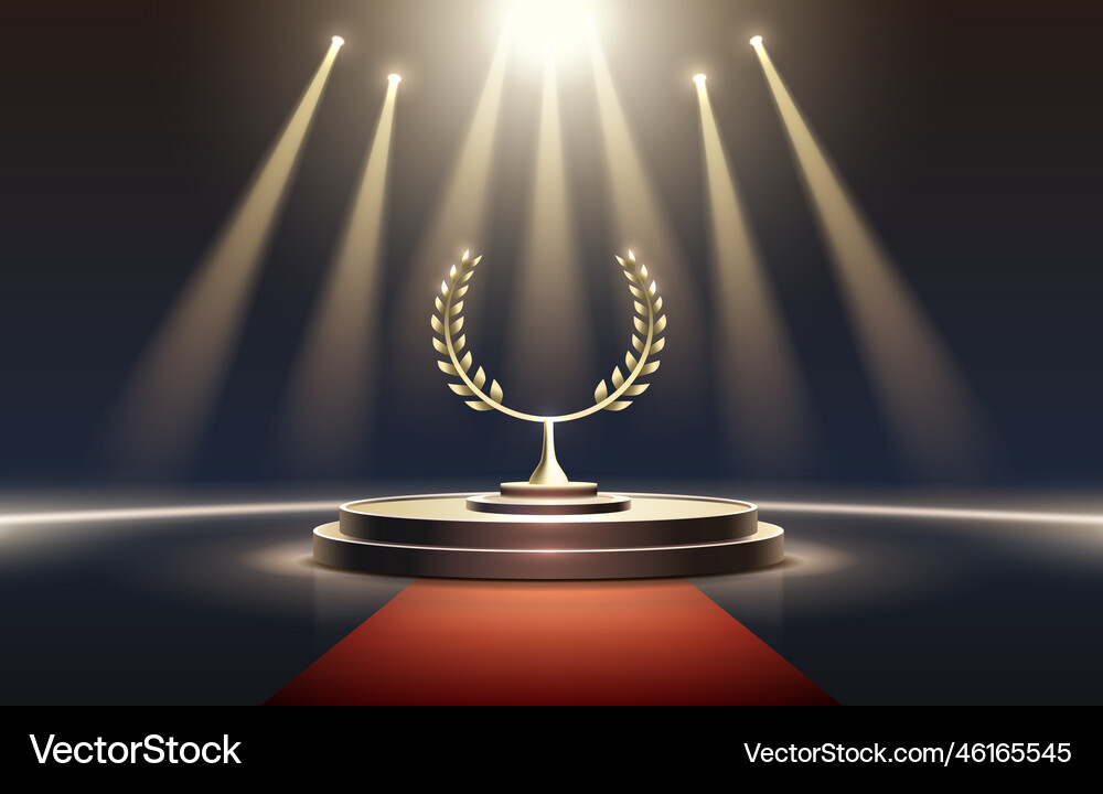Award best podium winner golden object Royalty Free Vector