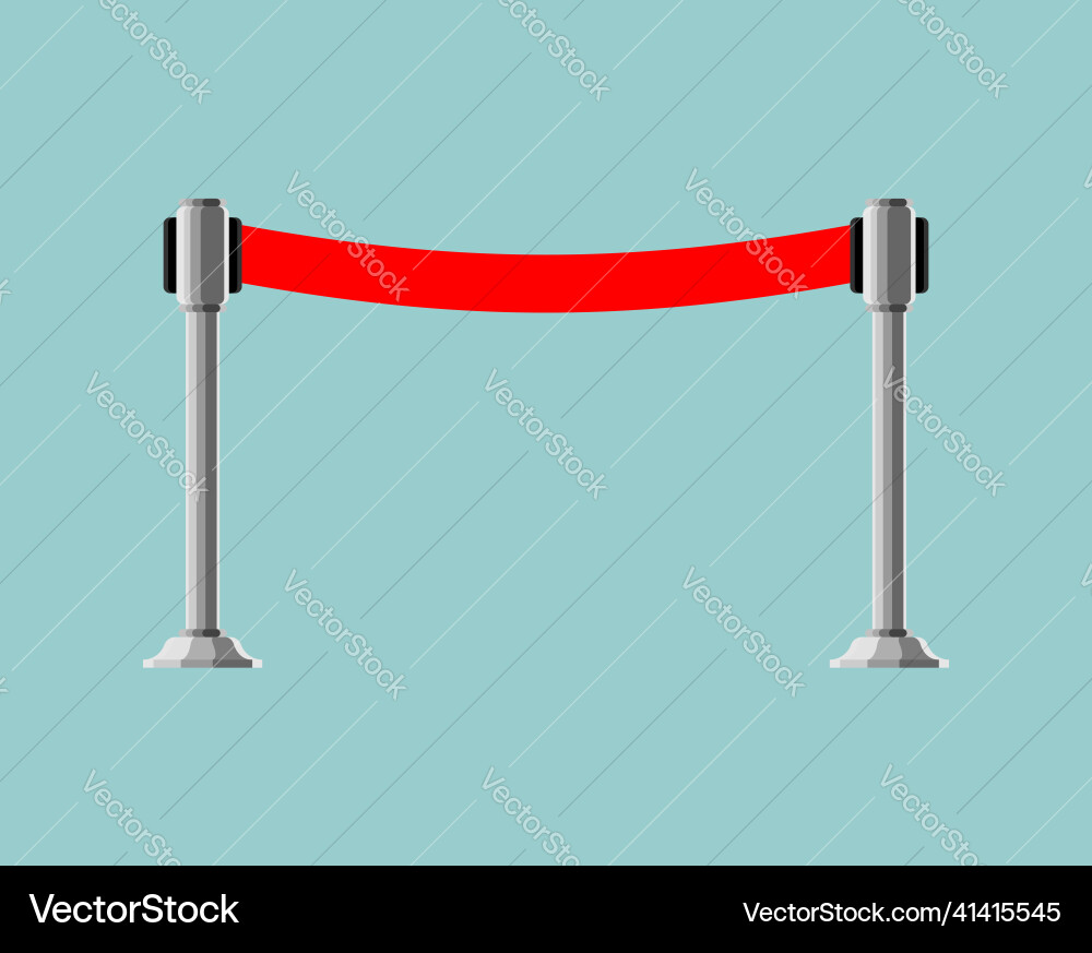 Barrier red fence ribbon isolated Royalty Free Vector Image