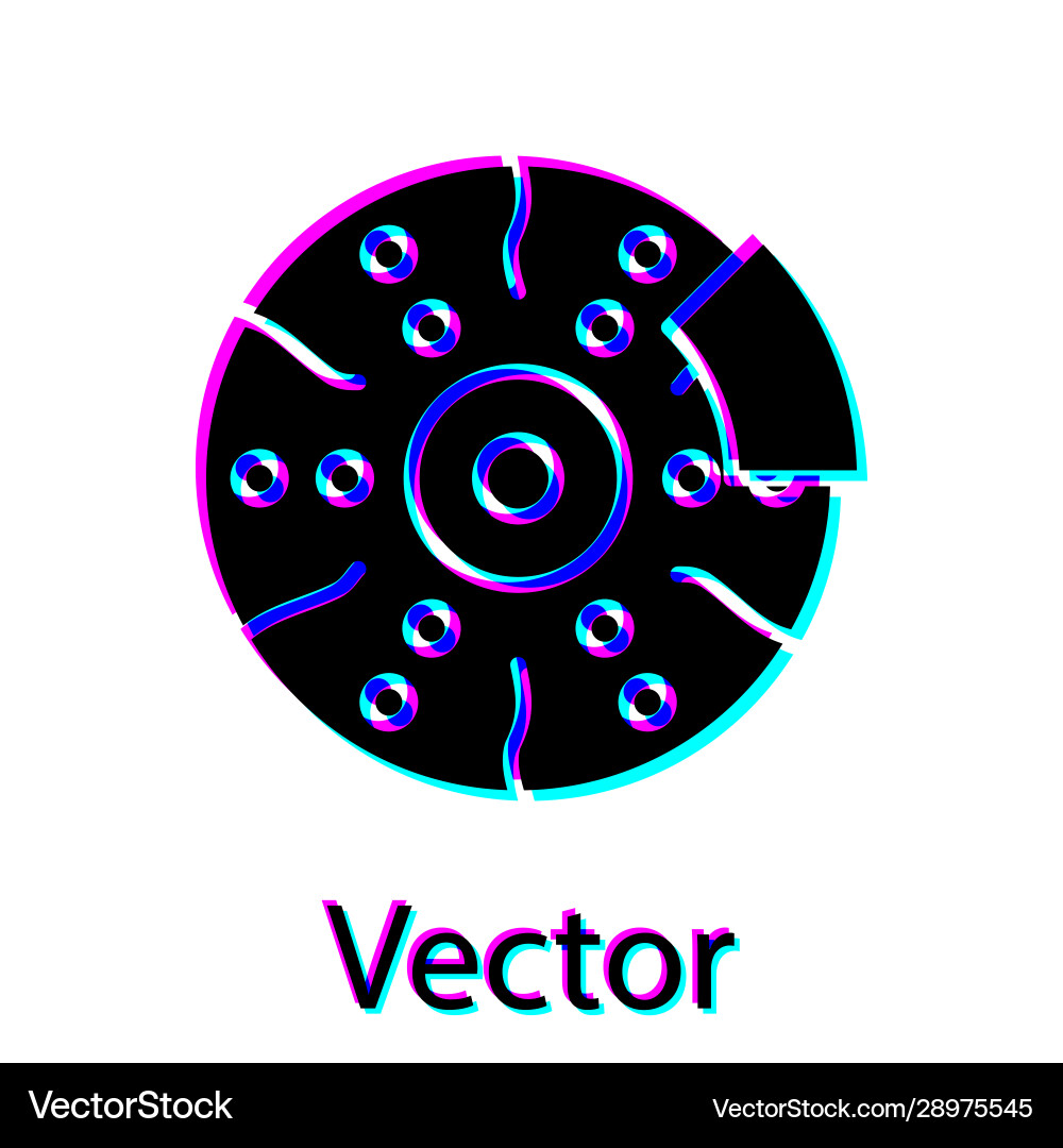 Black car brake disk with caliper icon isolated Vector Image
