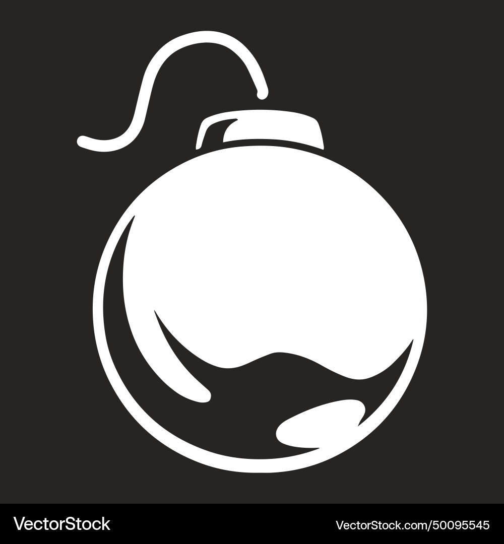 Bomb with fuse emblem monochrome Royalty Free Vector Image