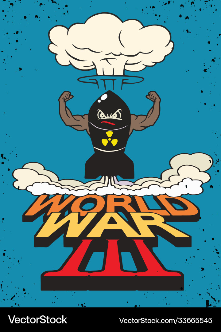 Cartoon atomic bomb and atomic mushroom Royalty Free Vector