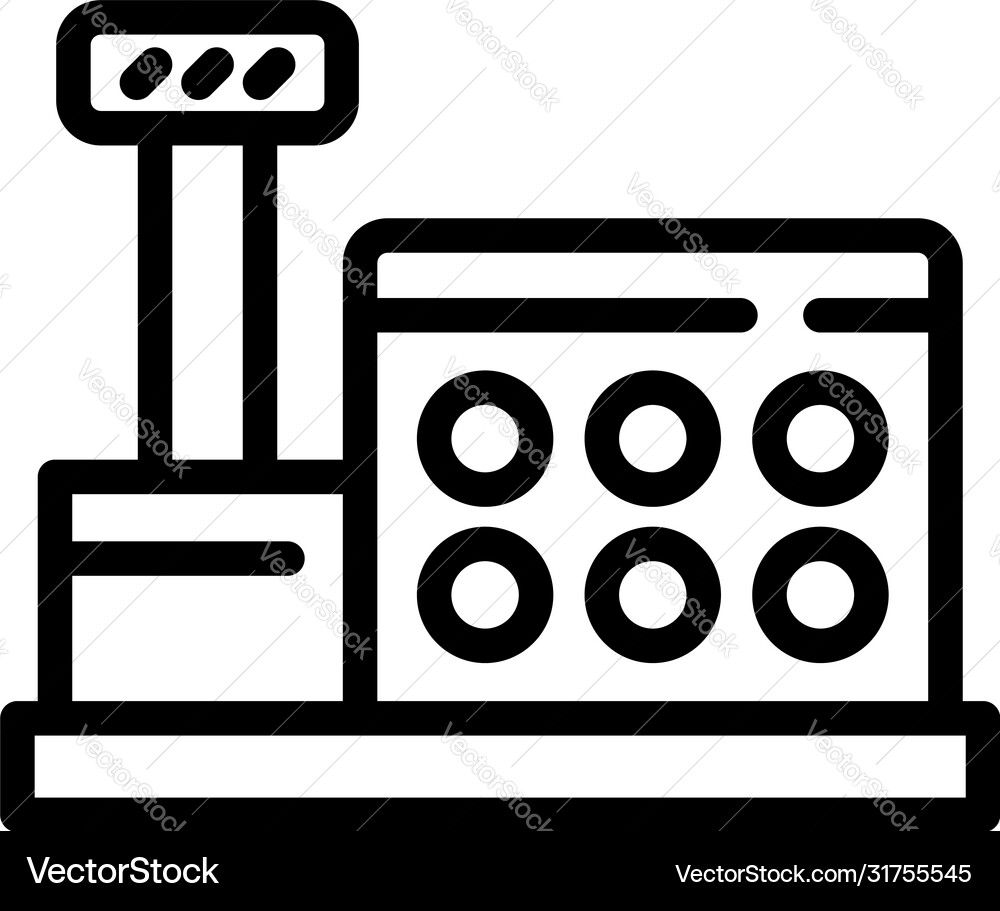 Cashier machine icon outline style Royalty Free Vector Image