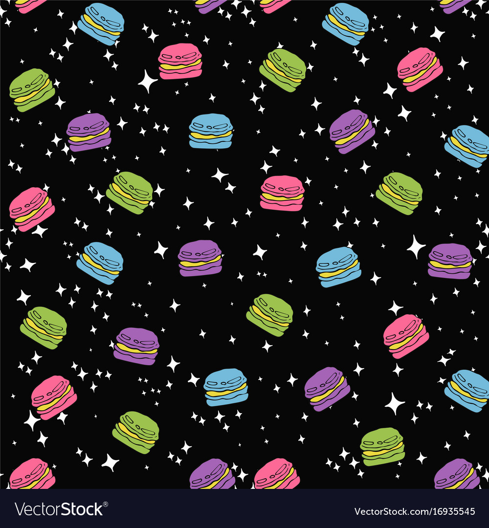 Cute seamless macaroon space pattern Royalty Free Vector
