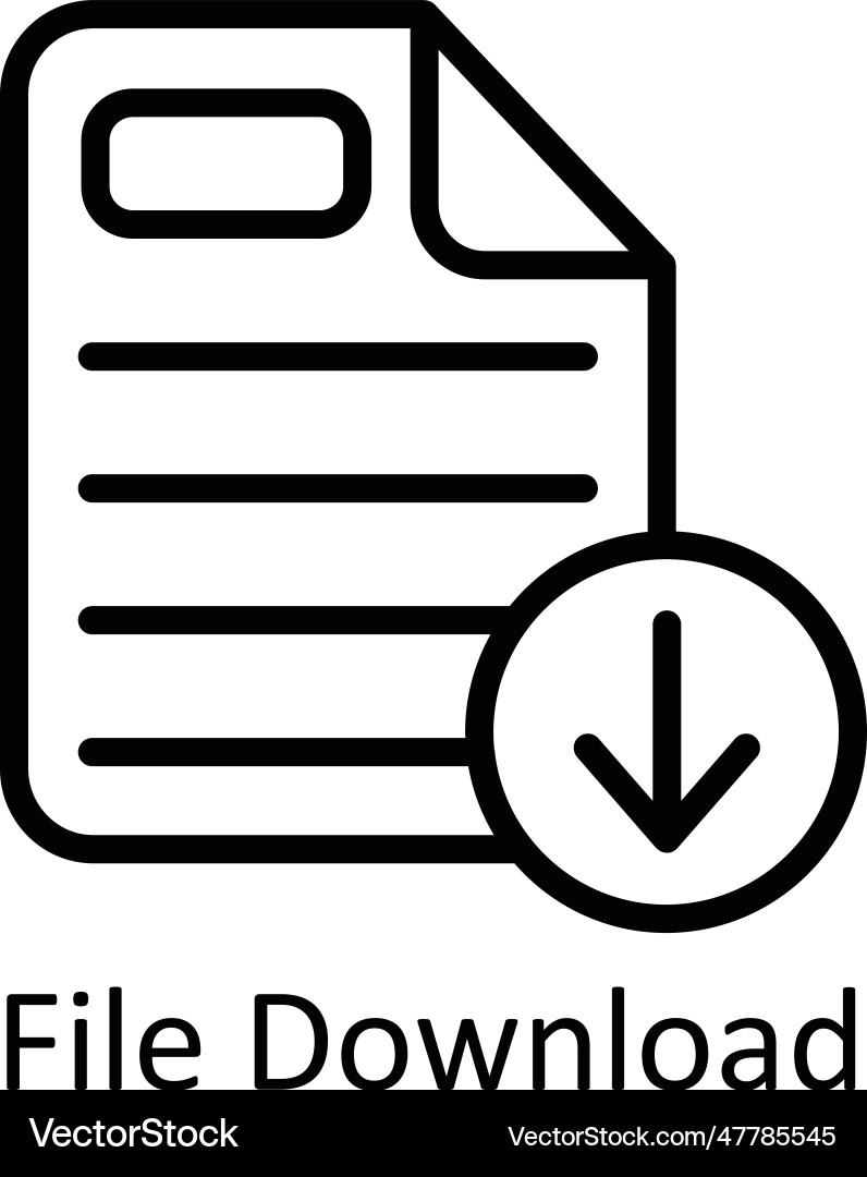 File download outline icon design Royalty Free Vector Image