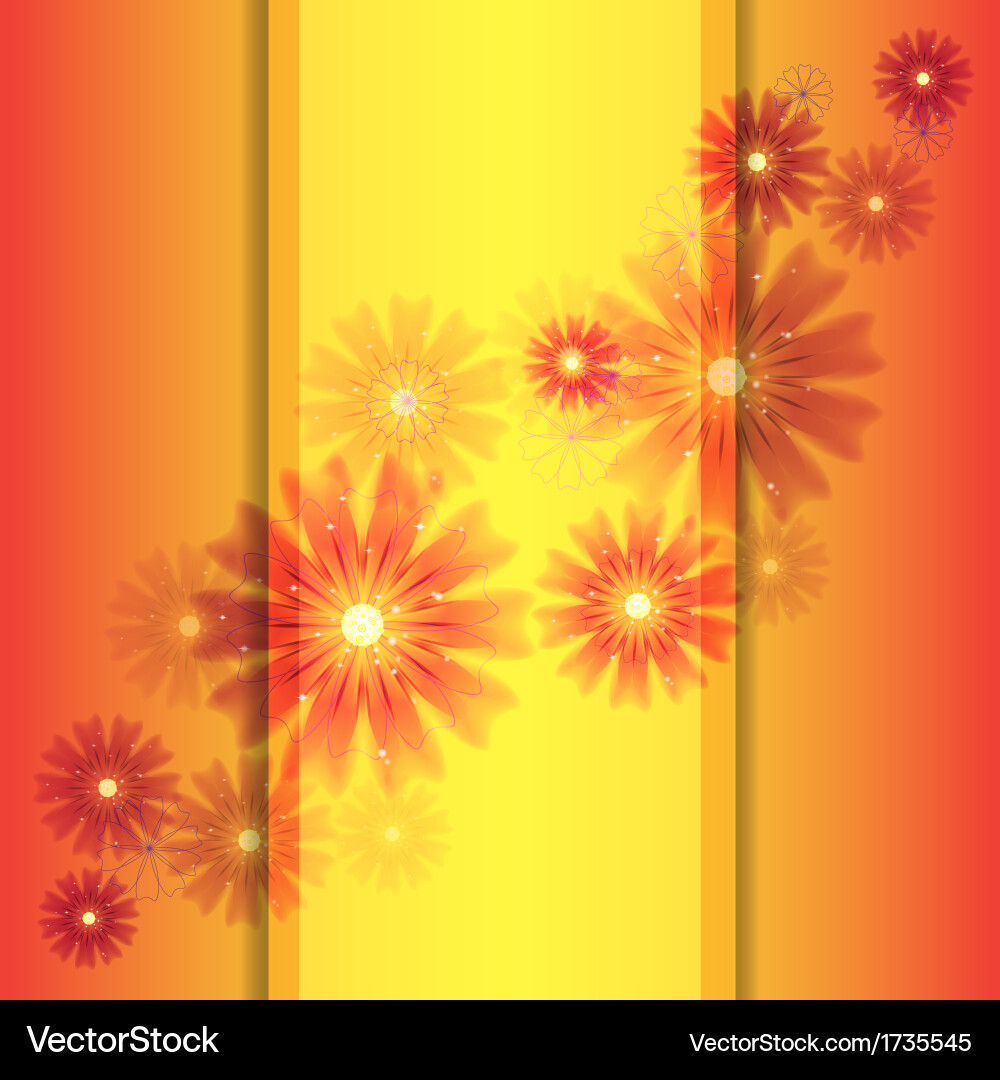 Floral background invitation with colorful Vector Image