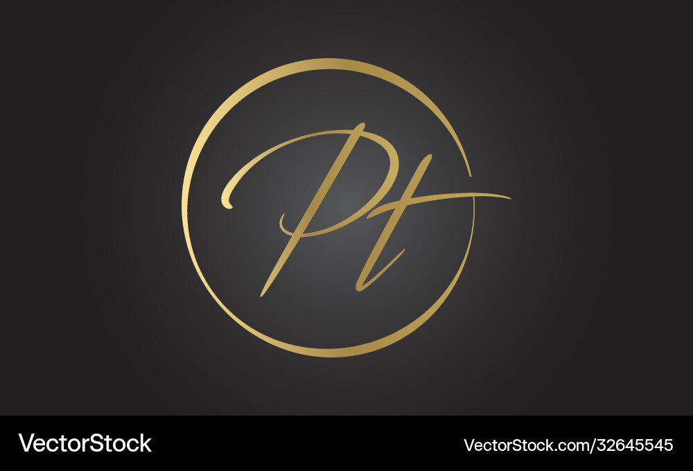 Initial pt letter logo with creative modern Vector Image