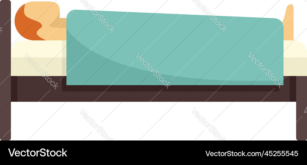 Man at hospital bed icon flat style Royalty Free Vector