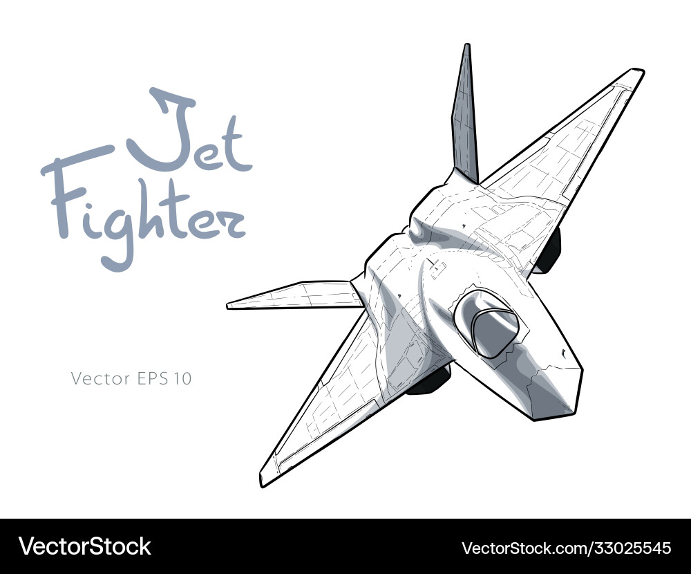 Modern american jet fighter aircraft Royalty Free Vector