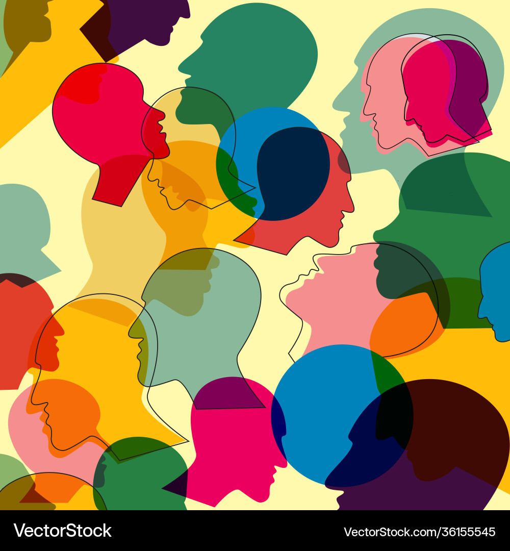 People in discussion human heads Royalty Free Vector Image