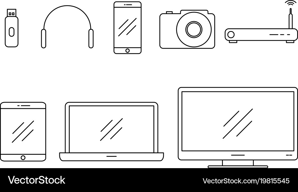 Set of icons gadgets Royalty Free Vector Image