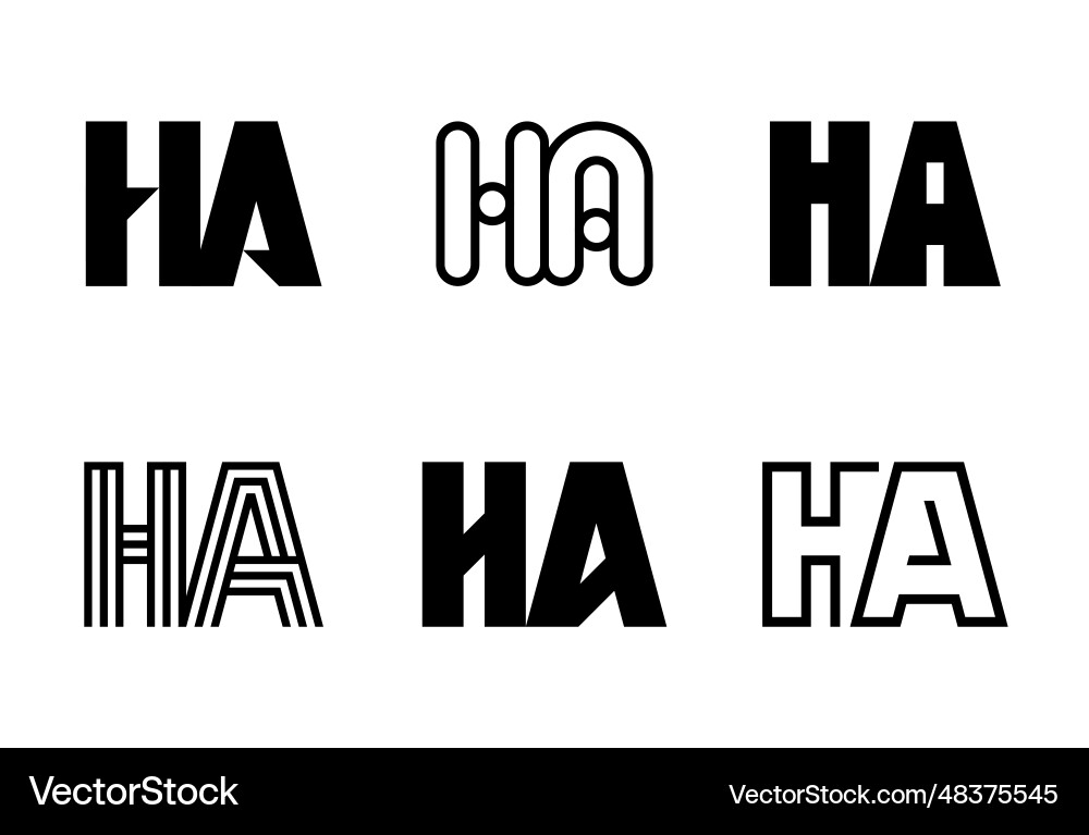 Set of letter ha logos Royalty Free Vector Image