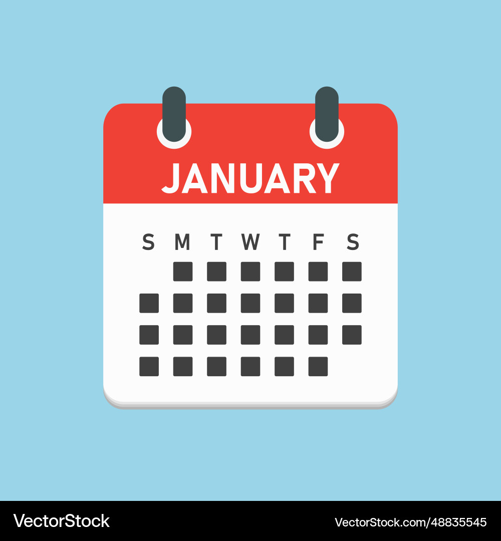 Template icon page calendar month january Vector Image