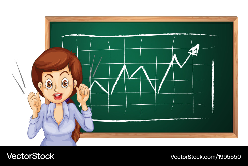 A businesswoman reporting Royalty Free Vector Image