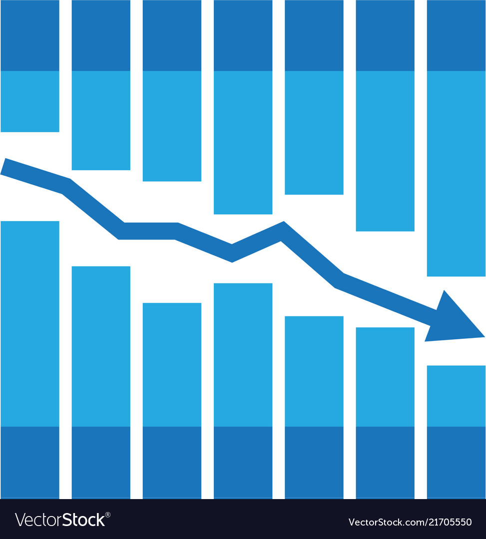 Arrow decrease icon dollar money fall down symbol Vector Image